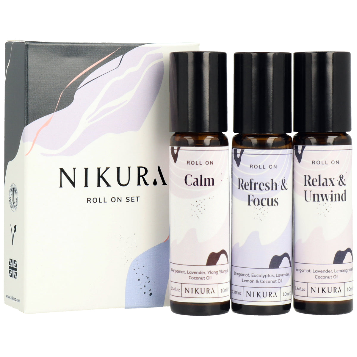 3 x 10ml Relax & Refresh Roll On Set | Nikura