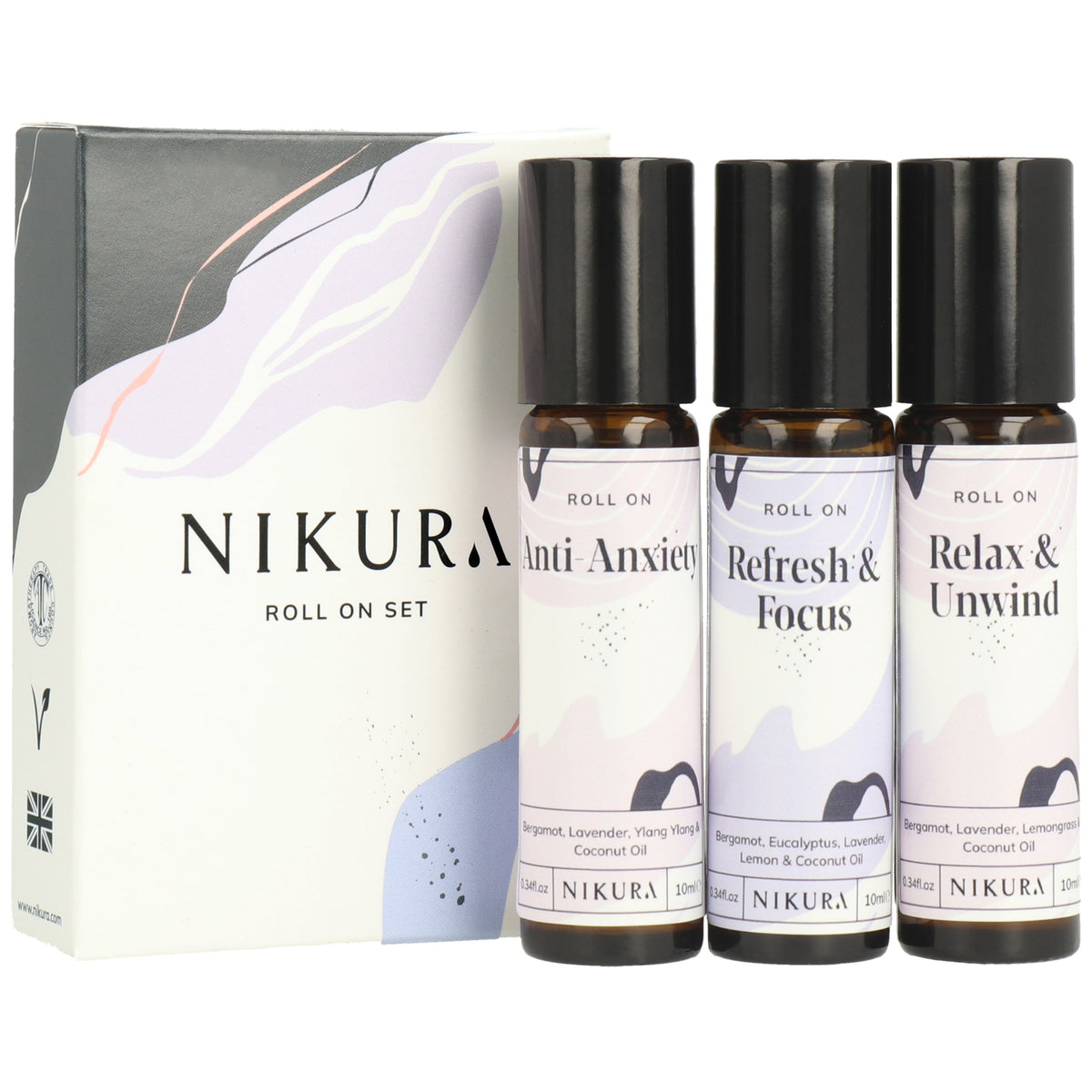 3 x 10ml Relax & Refresh Roll On Set | Nikura